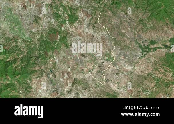 Sveti Nikole, Macedonia, extruded. Satellite Stock Video Footage - Alamy