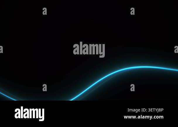 Collection of neon light trails in various colors on a black background ...