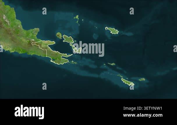 Milne Bay, Papua New Guinea, extruded. Satellite Stock Video Footage ...