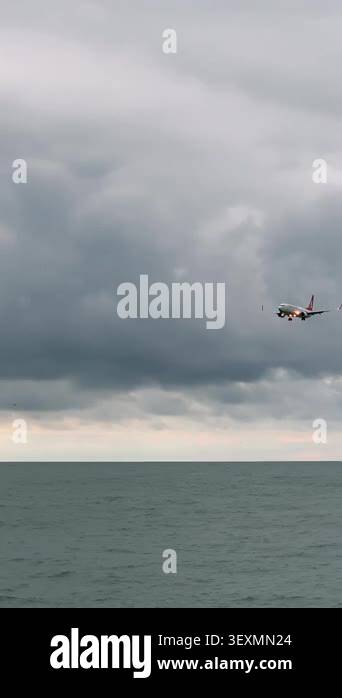 BATUMI, GEORGIA - JULY 16, 2022: Low angle view of a Turkish Airlines ...