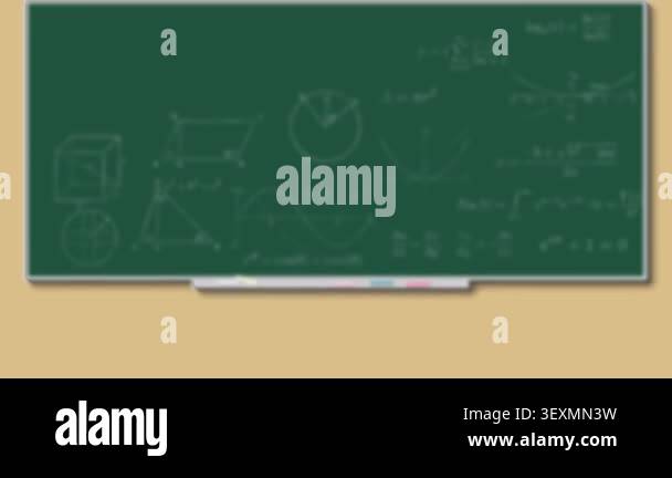 Animated Math Olympiad animation with chalkboard, mathematical formulas ...