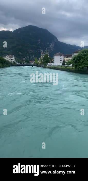 beautiful view of the river in switzerland Stock Video Footage - Alamy