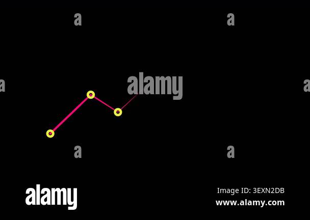 Animated upward growth chart with connected data points and a success ...