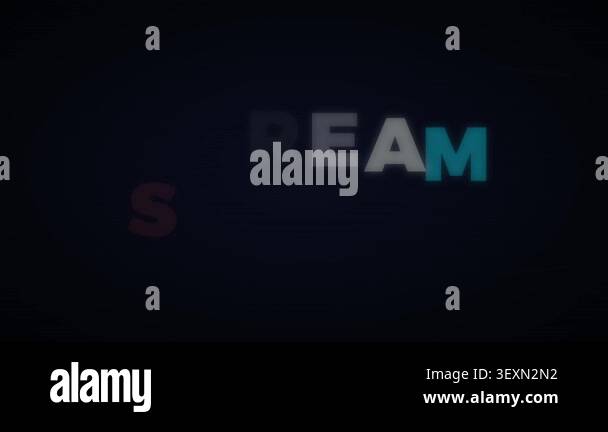 Animated text graphic featuring the word STREAM in multicolored sans ...