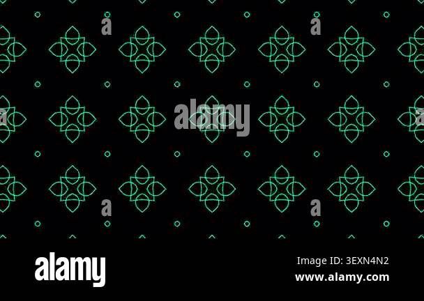 4K Motion Graphic Organic Emerald Green Geometric Floral Pattern with ...