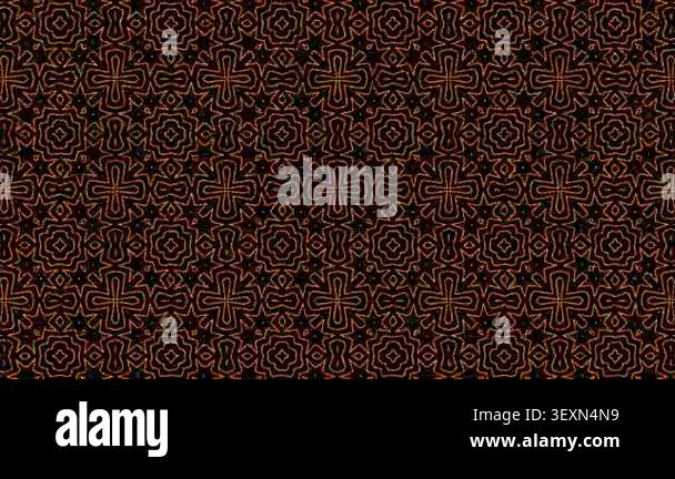 4K Motion Graphic Warm Orange Ornamental Star and Floral Geometric ...