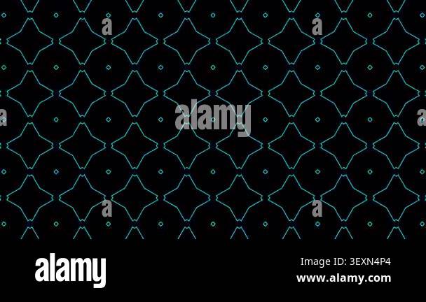 4K Abstract Motion Background: Neon Blue Geometric Star Pattern with ...