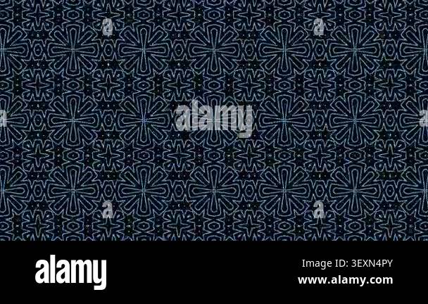 4K Motion Graphic Sky Blue Ornamental Star and Floral Geometric Pattern ...