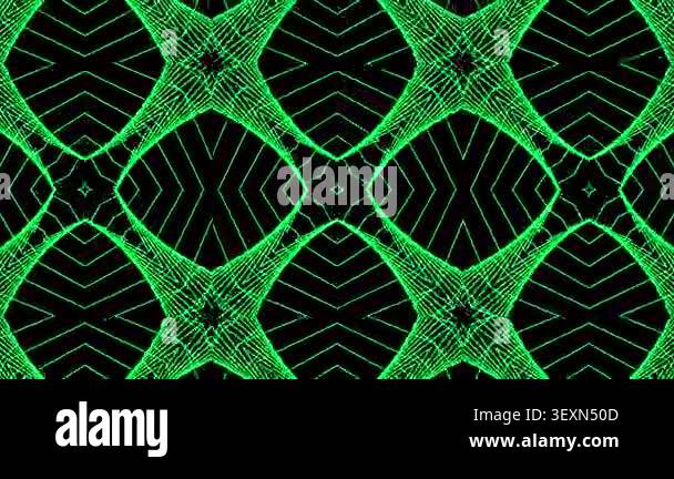 Abstract 4K Motion Background with Moving Geometric Green Lattice ...