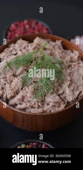 Fish, canned tuna chunks in brine for sandwiches and salads. Canned ...