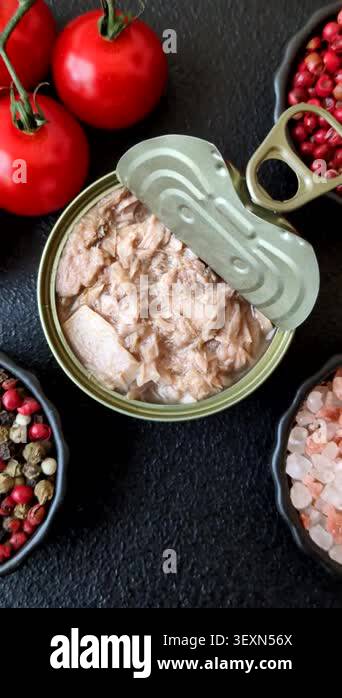 Fish, canned tuna chunks in brine for sandwiches and salads. Canned ...
