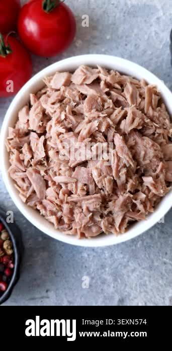 Fish, canned tuna chunks in brine for sandwiches and salads. Canned ...