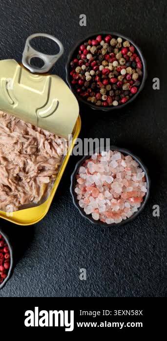 Fish, canned tuna chunks in brine for sandwiches and salads. Canned ...