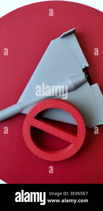 A Shahed drone featuring a prohibition symbol on the Japanese flag as a ...