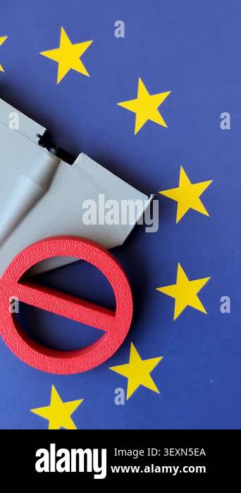 A Shahed drone featuring a prohibition symbol superimposed on the ...