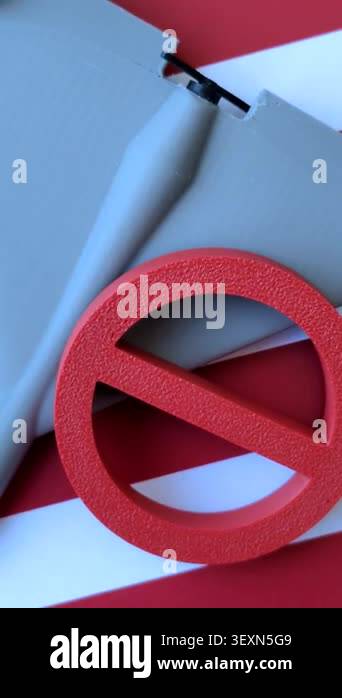 A Shahed drone featuring a prohibition symbol on the US flag, serving ...
