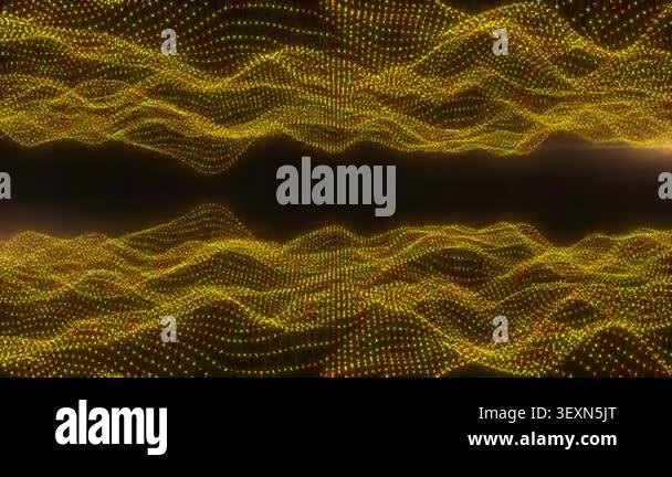 Shimmering glowing particles a flowing wave surface Video Animated ...