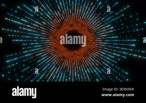 Abstract Blue Round Neon Tunnel Video Background Stock Video Footage ...