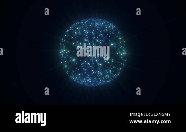 Glowing digital particles fading into deep darkness Video Animated ...
