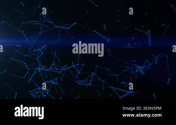 Abstract futuristic blue fractal plexus network connection concept ...