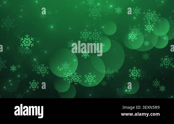 Merry Christmas snowflakes dark green background Stock Video Footage ...