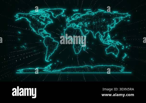 World map for digital internet communication, Earth globe global ...