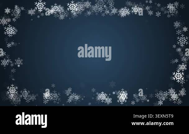 Dark blue with frame decorated and snowflakes of winter Christmas and ...