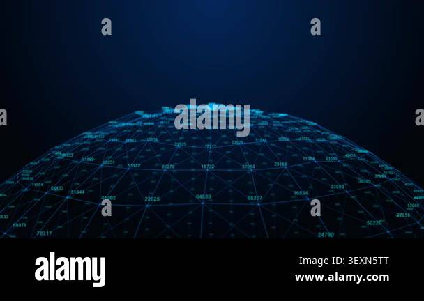 Cyber security digital globe animated video background Stock Video ...
