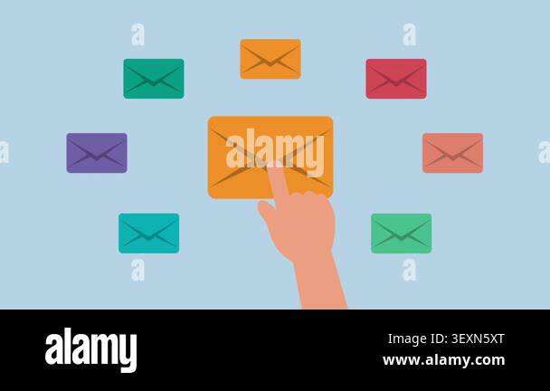 Email Opening 2d Animation with Alpha Matt Stock Video Footage - Alamy