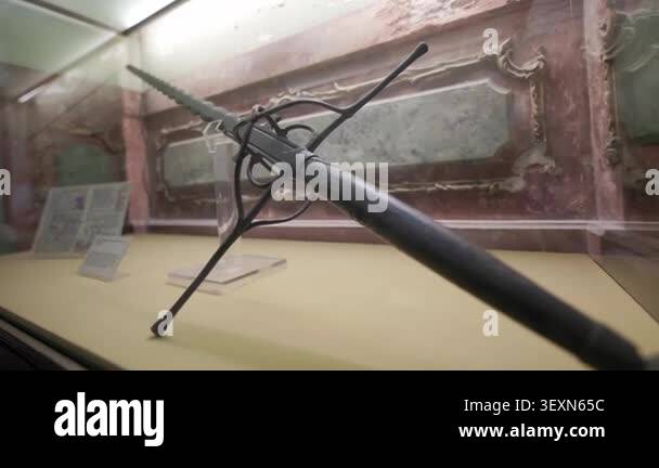 Ancient combination weapon with a gun mechanism, possibly a sword or ...