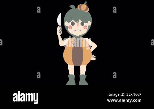 animated video happy halloween holiday festival with boy wearing ...