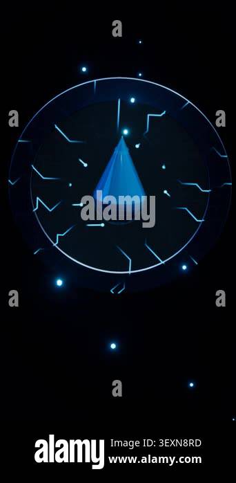 A luminous water wave medallion flashes with vibrant energy pulses ...