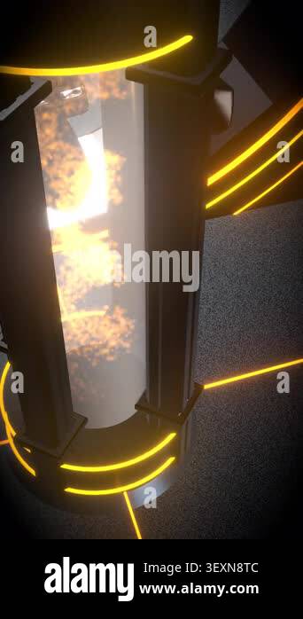 Macro focus on the optical distortion of a heavy industrial turbine ...