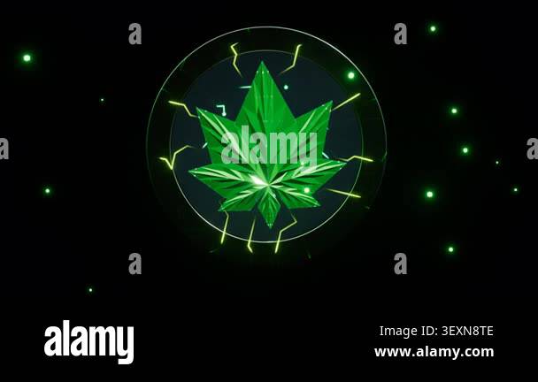 A secure ecological preservation token pulses with radiant neon light ...