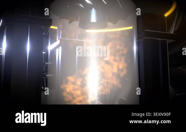 Extreme close-up panning over a heavy industrial turbine featuring a ...