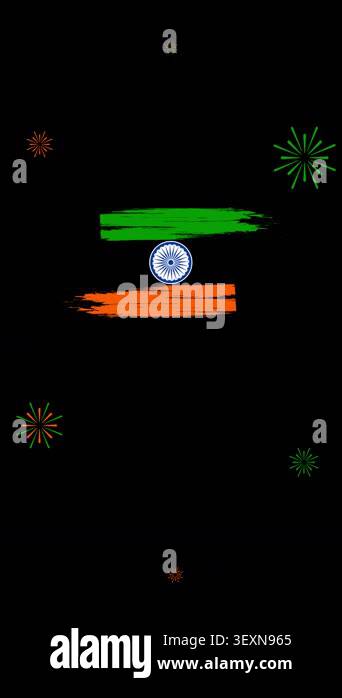 4K Vertical Indian Independence Day Text Animation with Popping ...