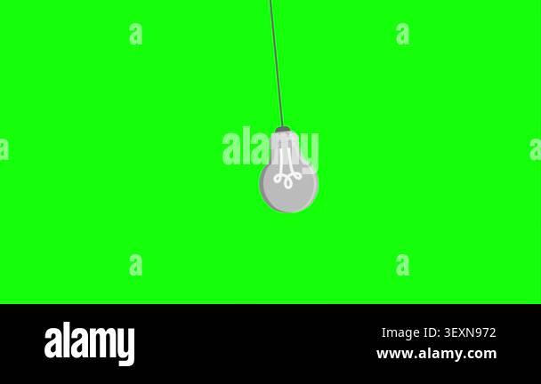 4K Animated Grey Off Light Bulb Swinging Pendulum on Green Screen ...
