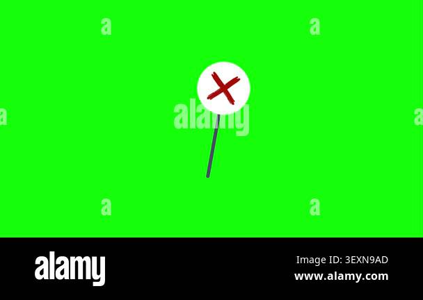 Red Cross Mark Sign. Rejected and Error video loop Concept Stock Video ...