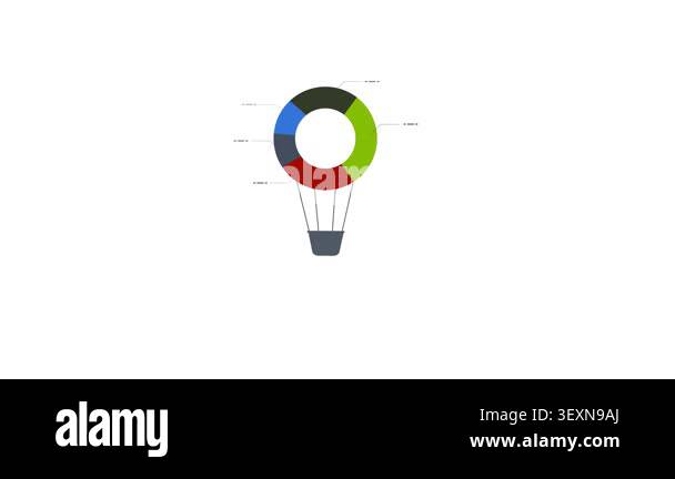 K animated donut chart infographic on green screen, symbol of business ...