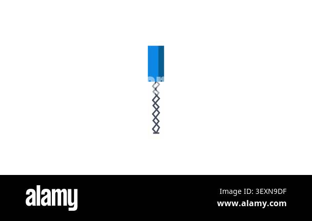 Blue Box on Scissor Lift Spring Mechanism Animation 4K Stock Video ...