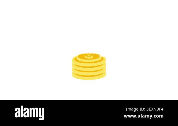 Stacking Gold Coins Wealth Accumulation Animation 4K Stock Video ...