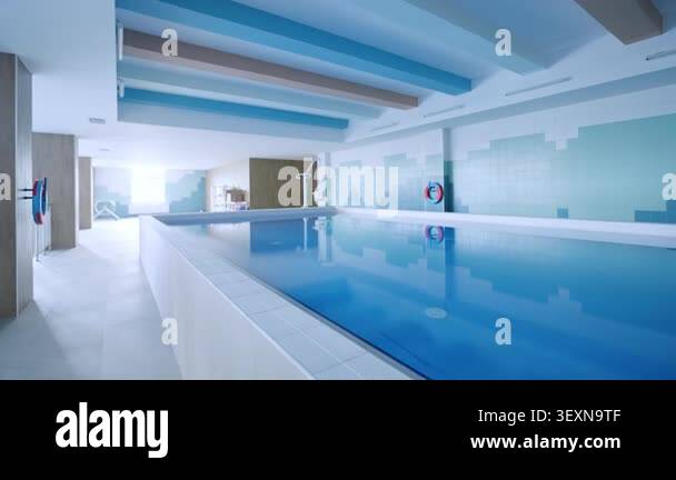 Small training pool demonstrates calm water surface under commercial ...