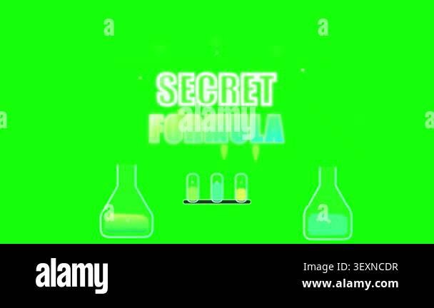 Secret Formula Laboratory Animation on Green Screen, Glowing Science ...