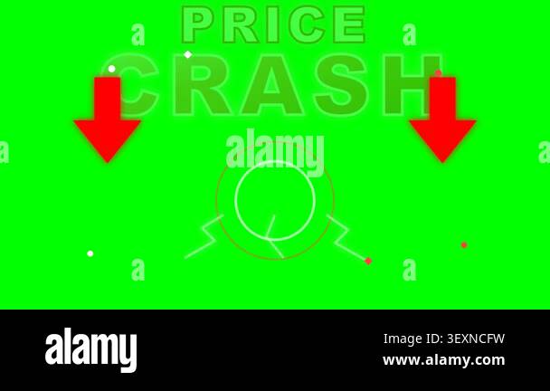 Price Crash Sale Green Screen Animation with Falling Arrows and ...