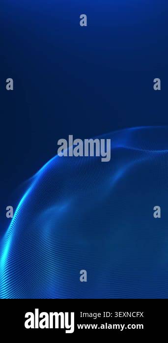 Blue digital wave surface rises through a vertical frame with clean ...