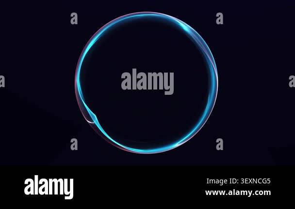 Blue neon orb with subtle red highlights and a dark center delivers a ...