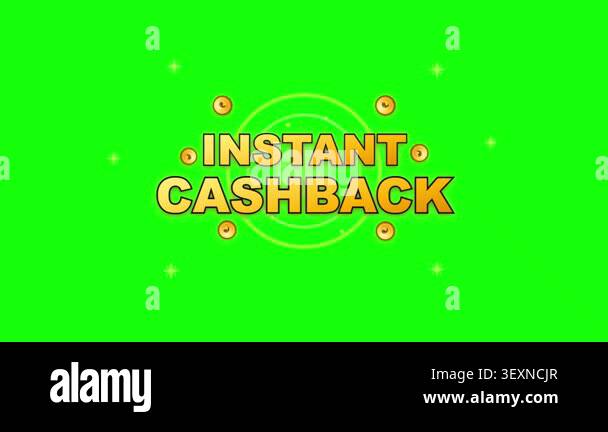 Instant Cashback Green Screen Animation, Money Reward Promo Background ...