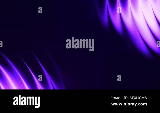 Purple neon light ribbons frame a dark copy space, a 4K 60fps seamless ...