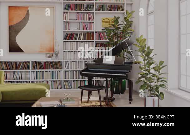 3d video rendering Camera movement footage contemporary interior modern ...