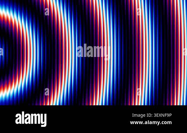 Colorful futuristic neon circles through textured glass. Luminous rings ...